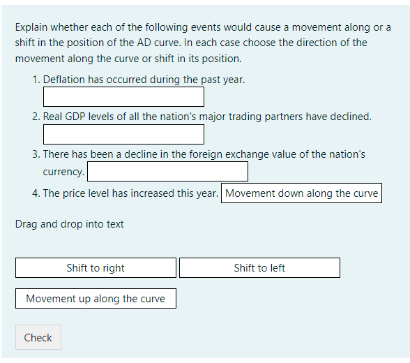 Solved Explain whether each of the following events would | Chegg.com