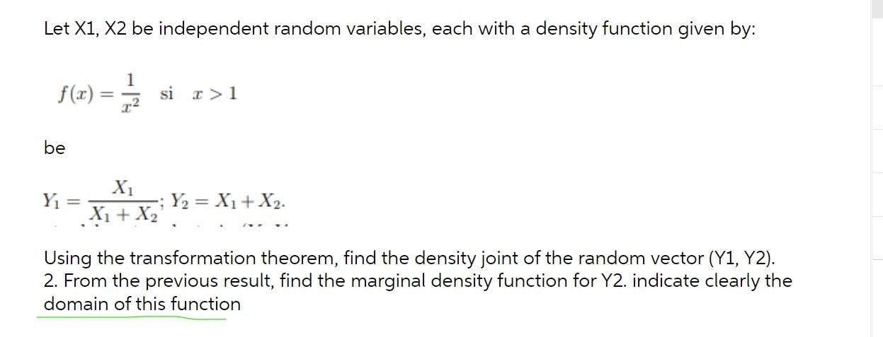 Solved Let X1, X2 be independent random variables, each with | Chegg.com