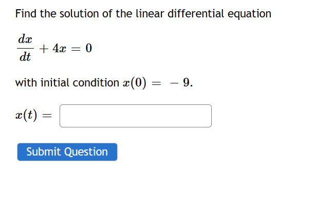 Solved Find the solution of the linear differential | Chegg.com