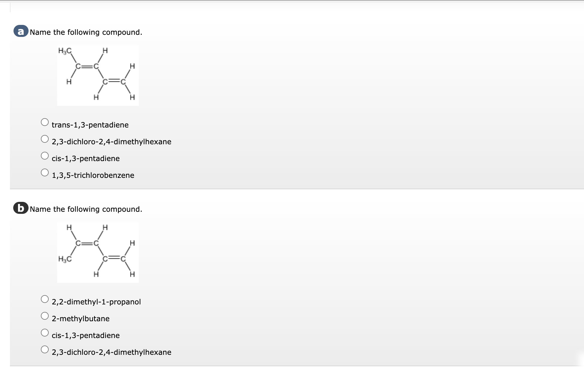 Solved Name each of the following alkenes. a. Name each of | Chegg.com