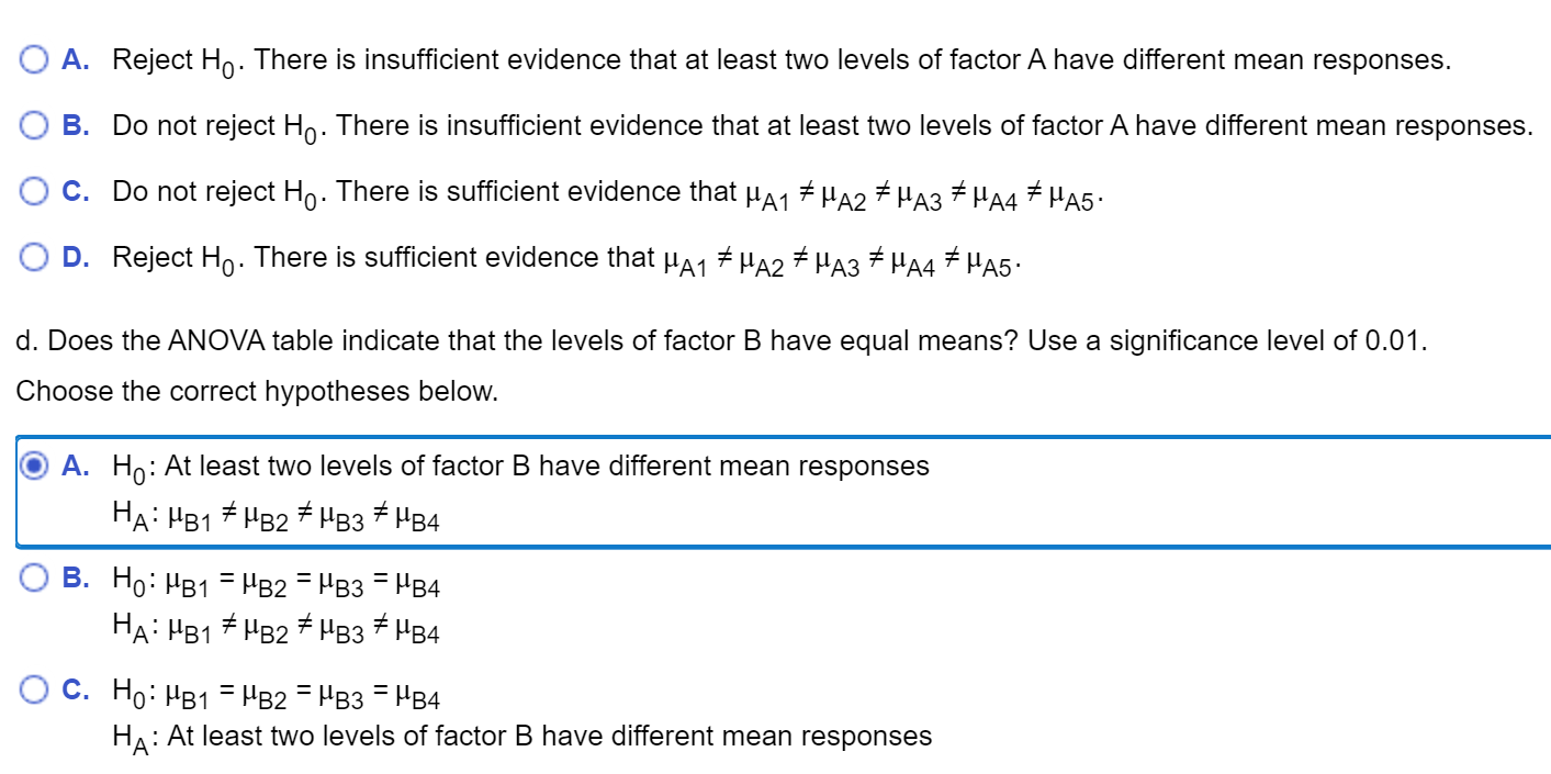 df MS F-Ratio Examine the following two-factor | Chegg.com