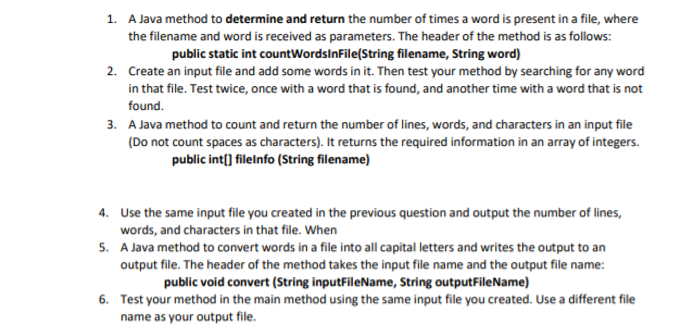 Solved 1. A Java method to determine and return the number | Chegg.com