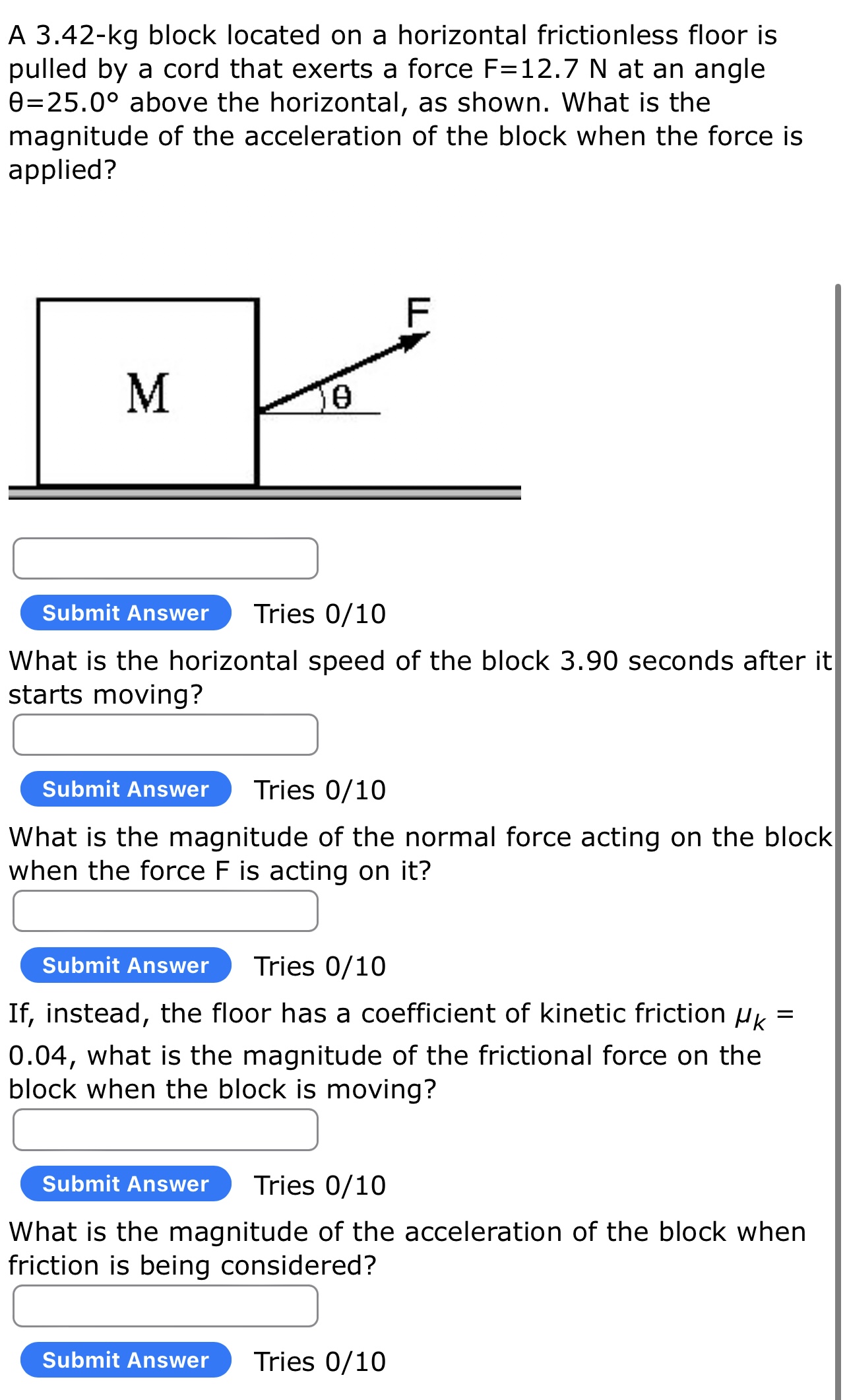 Solved A 3.42-kg ﻿block located on a horizontal frictionless | Chegg.com