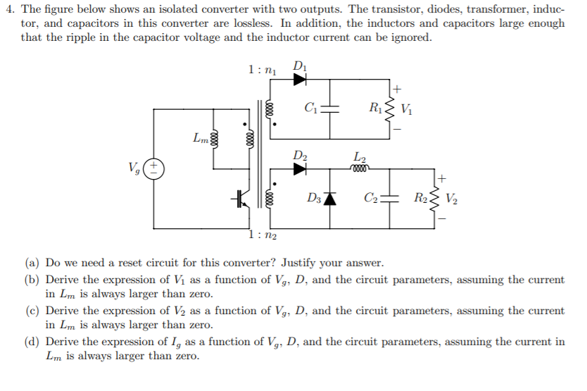 Solved 4. The figure below shows an isolated converter with | Chegg.com