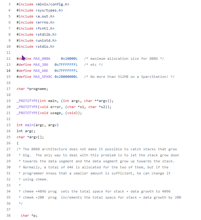 Solved To tell the current memory allocation of a MINIX 3 | Chegg.com