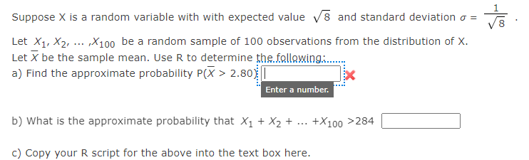 Solved Suppose X is a random variable with with expected | Chegg.com