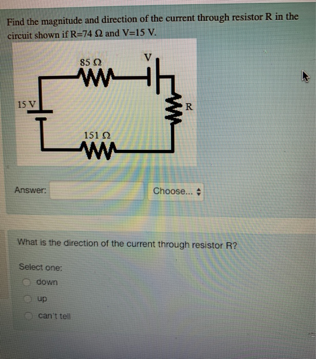 Solved Find the magnitude and direction of the current | Chegg.com