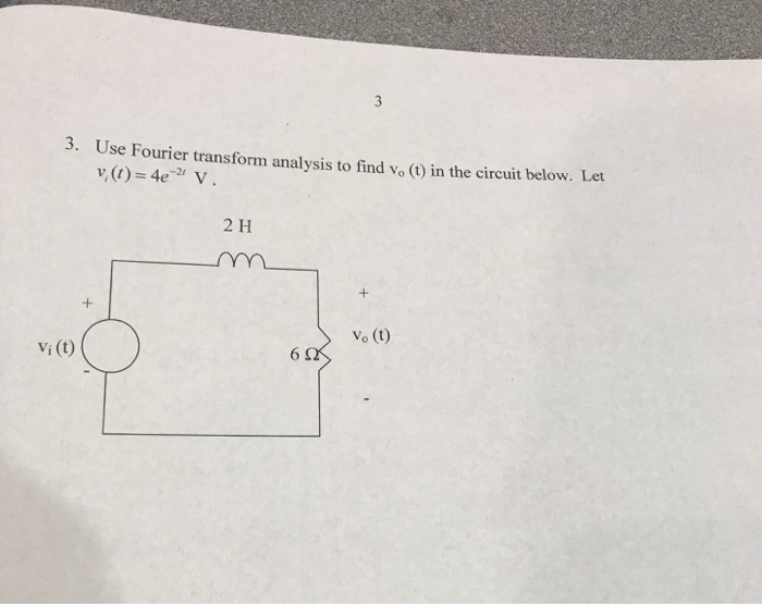 Solved Use Fourier transform analysis to find Vo () in the | Chegg.com