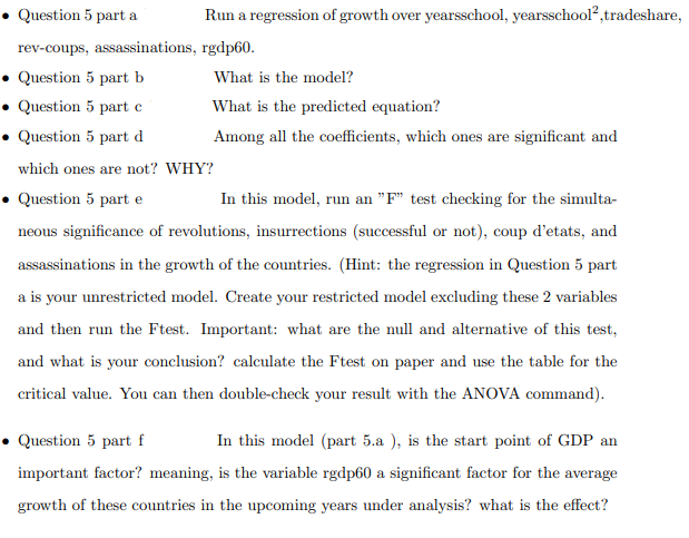 Solved Use R scriptQuestion 5 ﻿part aRun a regression of | Chegg.com