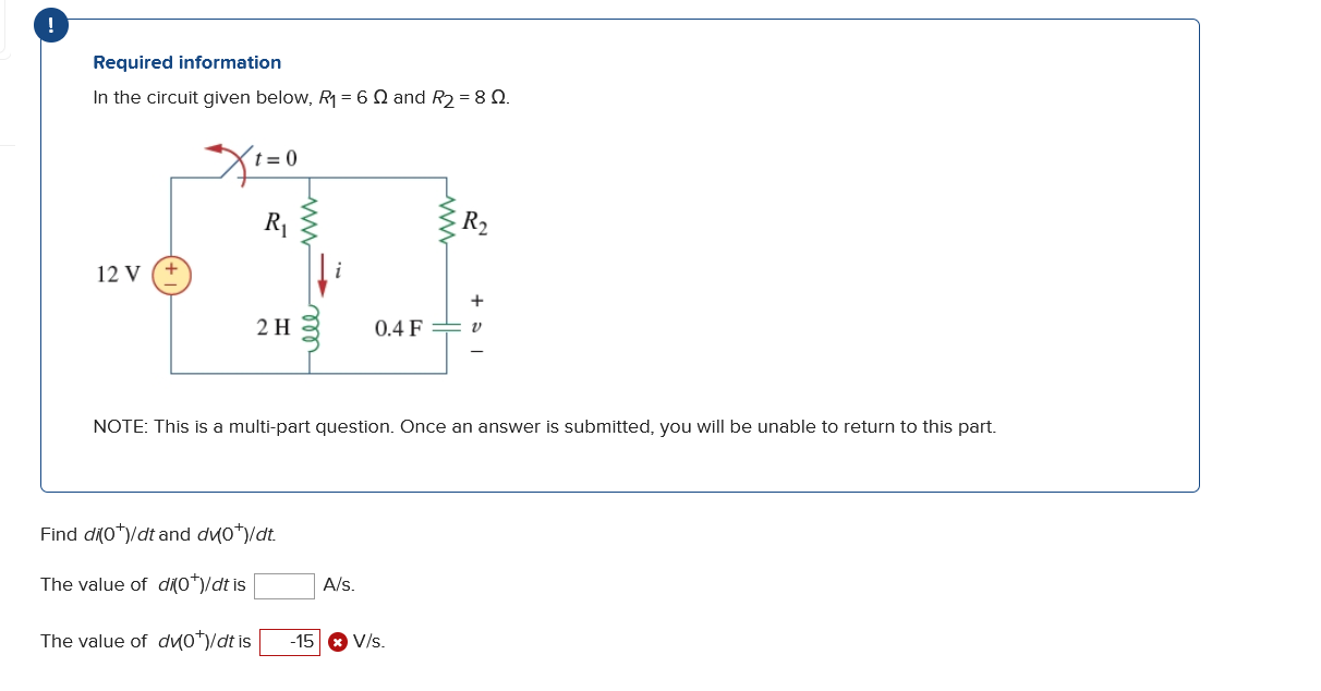 Solved Required information In the circuit given below, | Chegg.com