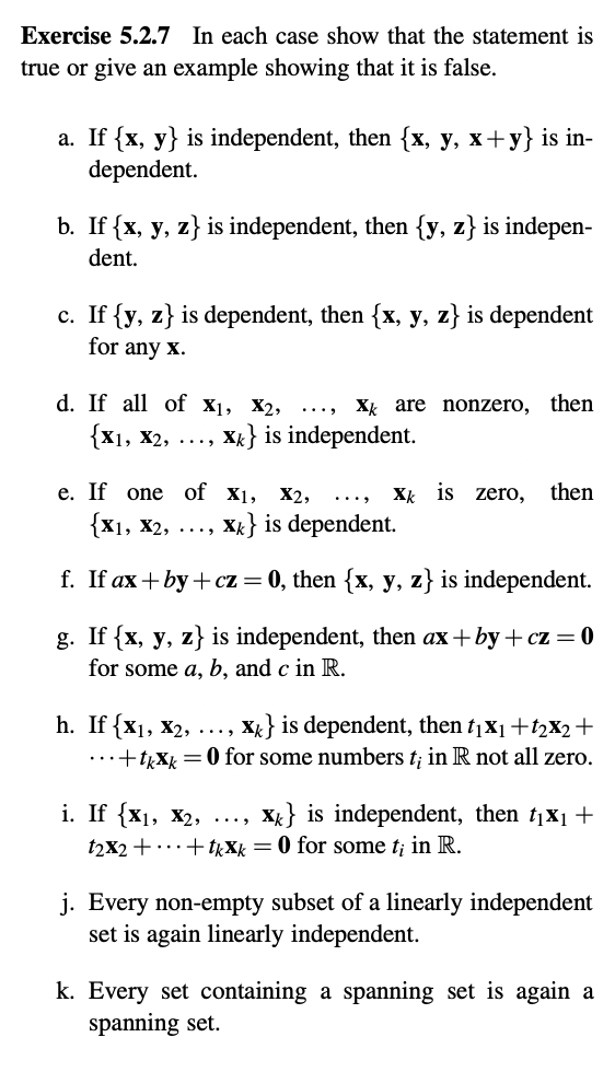 Exercise 5.2.7 In each case show that the statement | Chegg.com