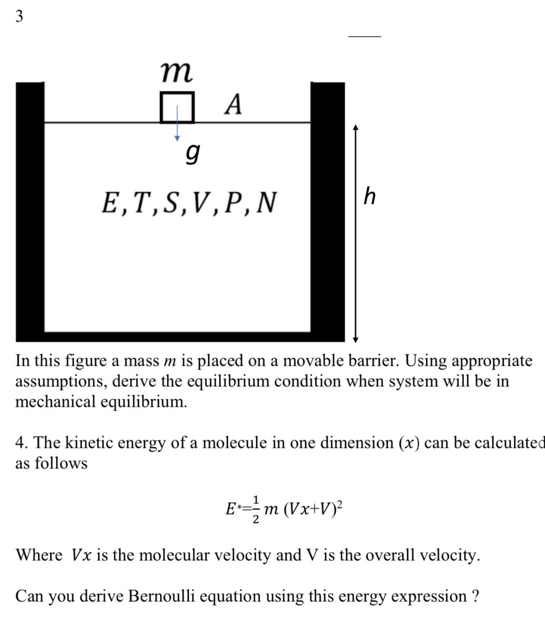 Solved In this figure a mass m ﻿is placed on a movable | Chegg.com