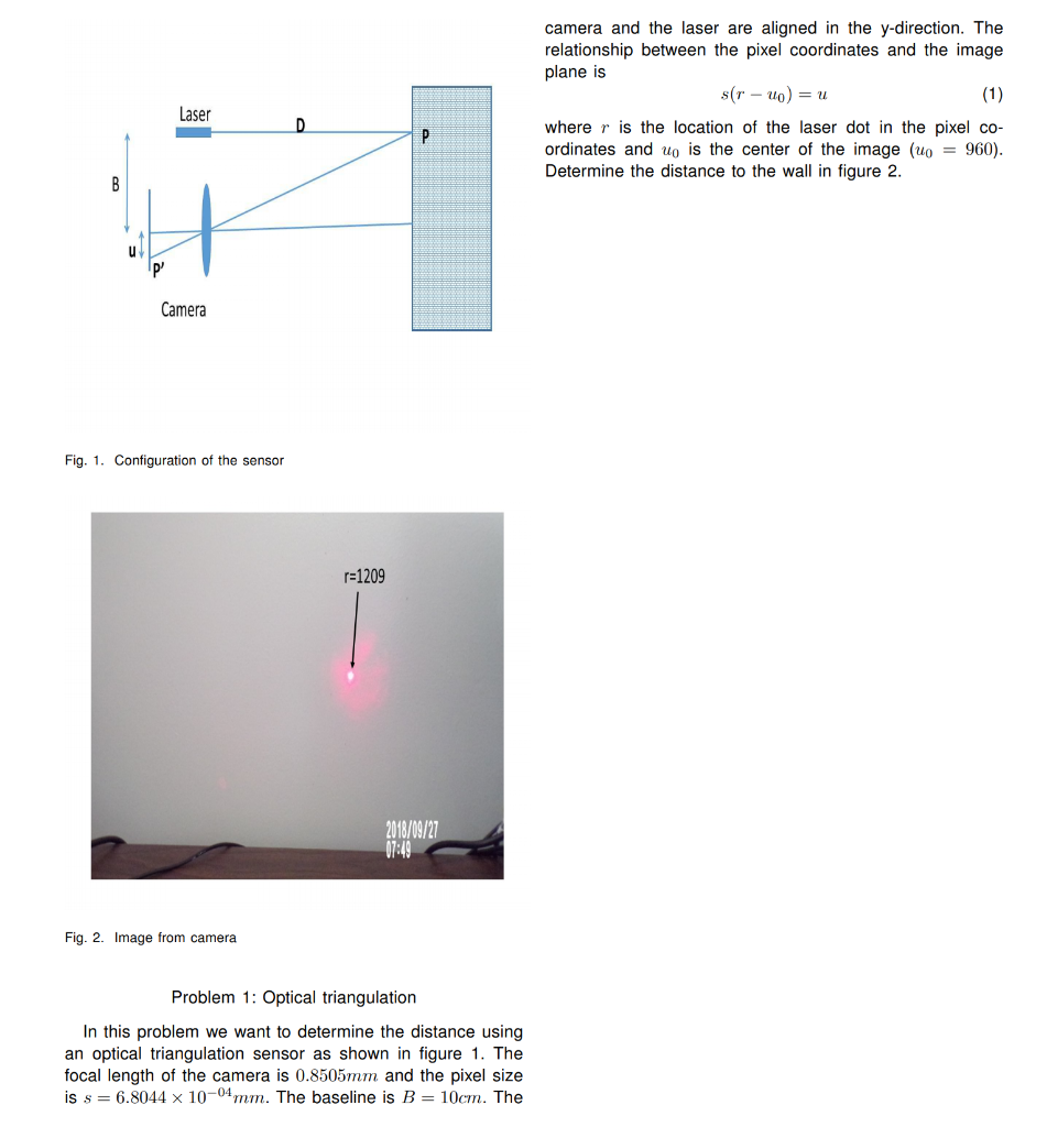Solved camera and the laser are aligned in the y-direction. | Chegg.com