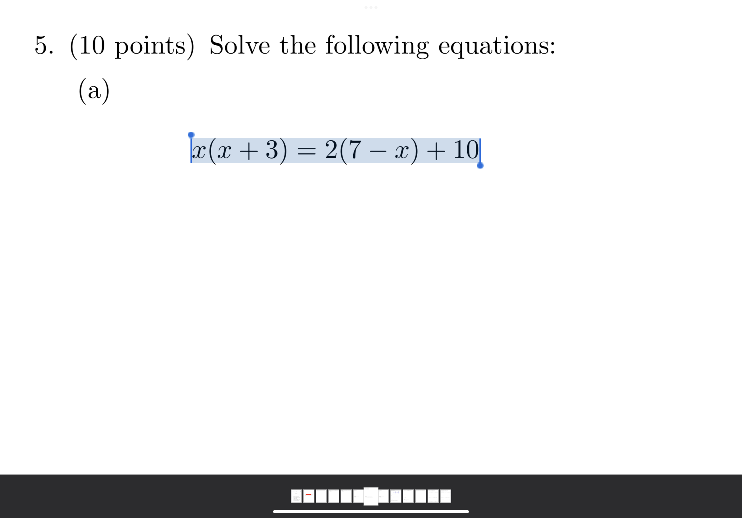 Solved 5. (10 points) Solve the following equations: (a) | Chegg.com