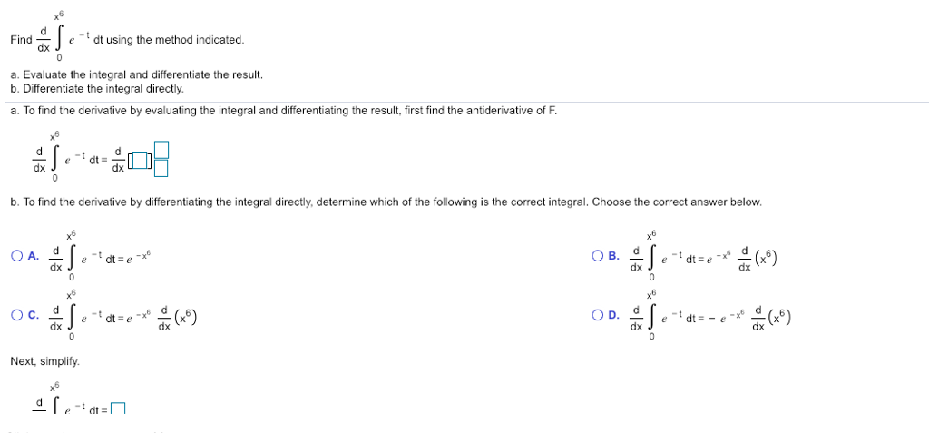 Solved Find edt using the method indicated dx a. Evaluate | Chegg.com