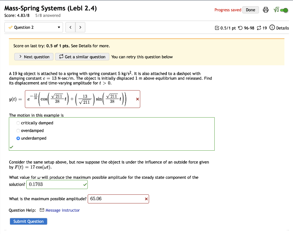 Solved Score on last try: 0.5 of 1 pts. See Details for | Chegg.com