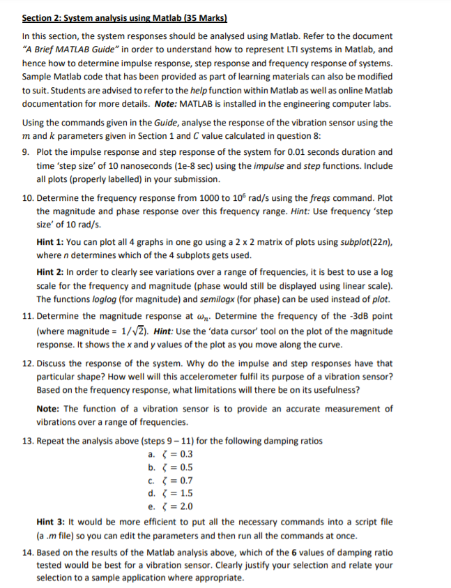 Solved Analysing a simple system Condition monitoring of | Chegg.com