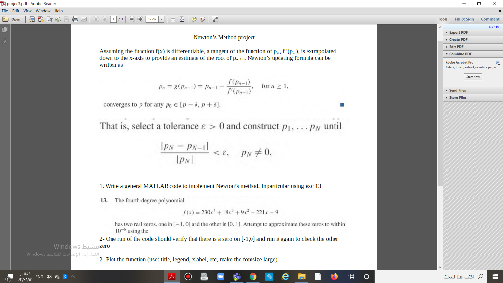Solved X projec3.pdf - Adobe Reader File Edit View Window | Chegg.com