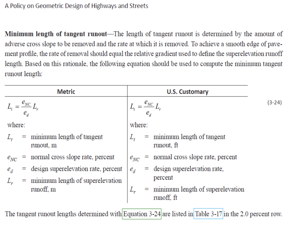 Repeat the Superelevation Runoff Example 1. Use the | Chegg.com