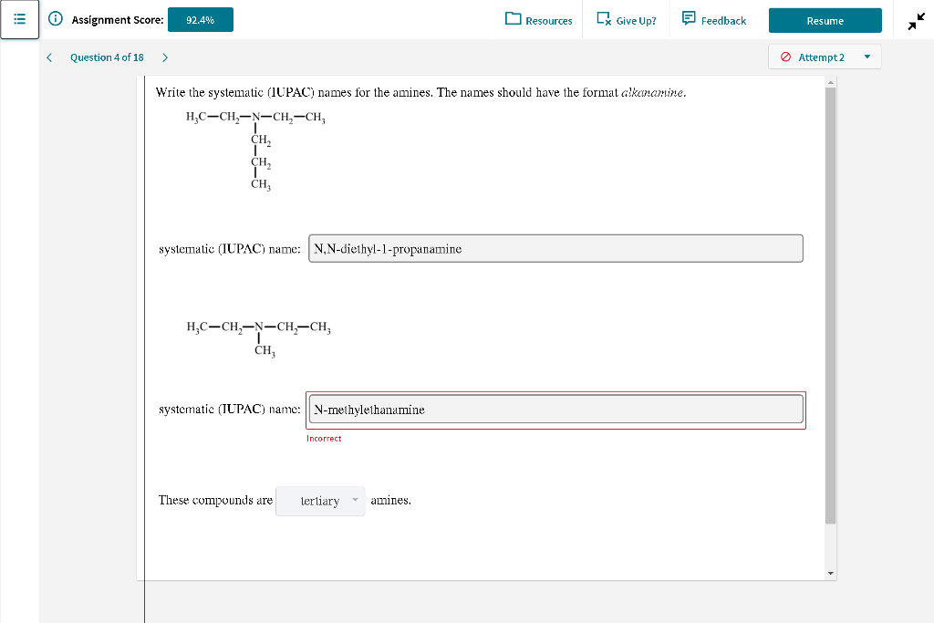 Solved Assignment Score: 92.4% Resources Give Up? 9 Feedback | Chegg.com