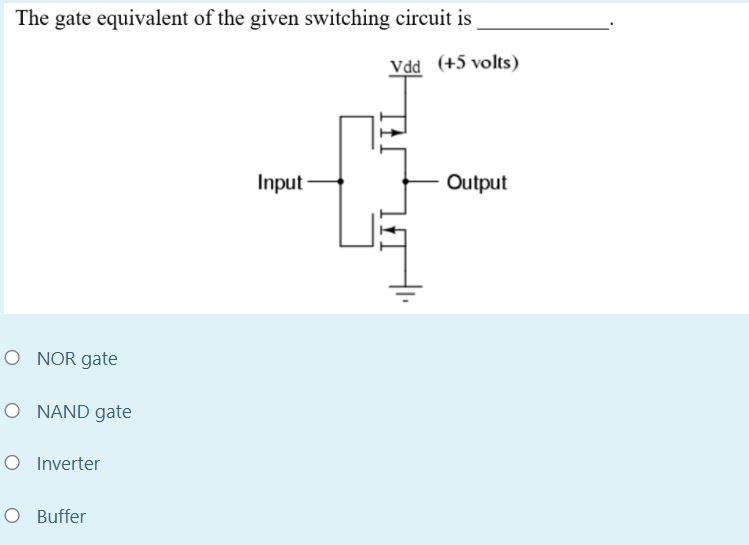 Solved The gate equivalent of the given switching circuit is | Chegg.com