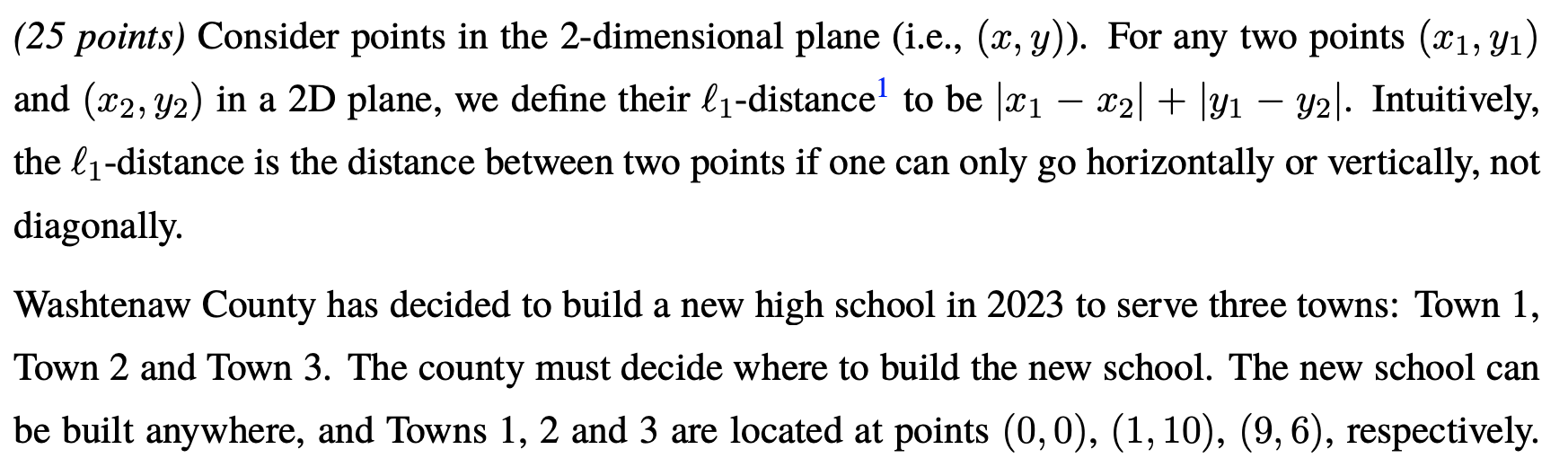 Solved (25 points) Consider points in the 2-dimensional | Chegg.com