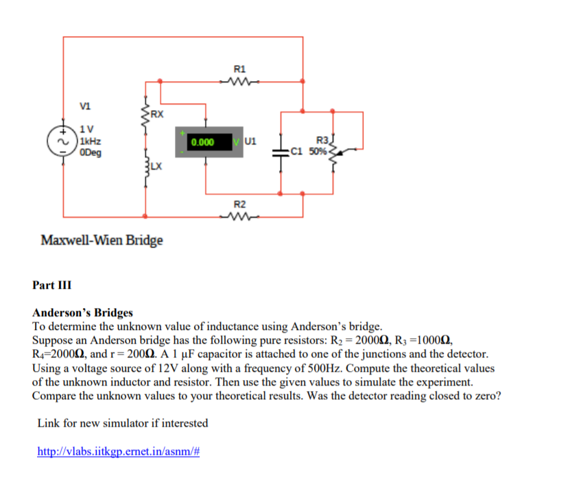 Solved Lab #4 AC Bridges Part I Maxwell's Inductance Bridge | Chegg.com