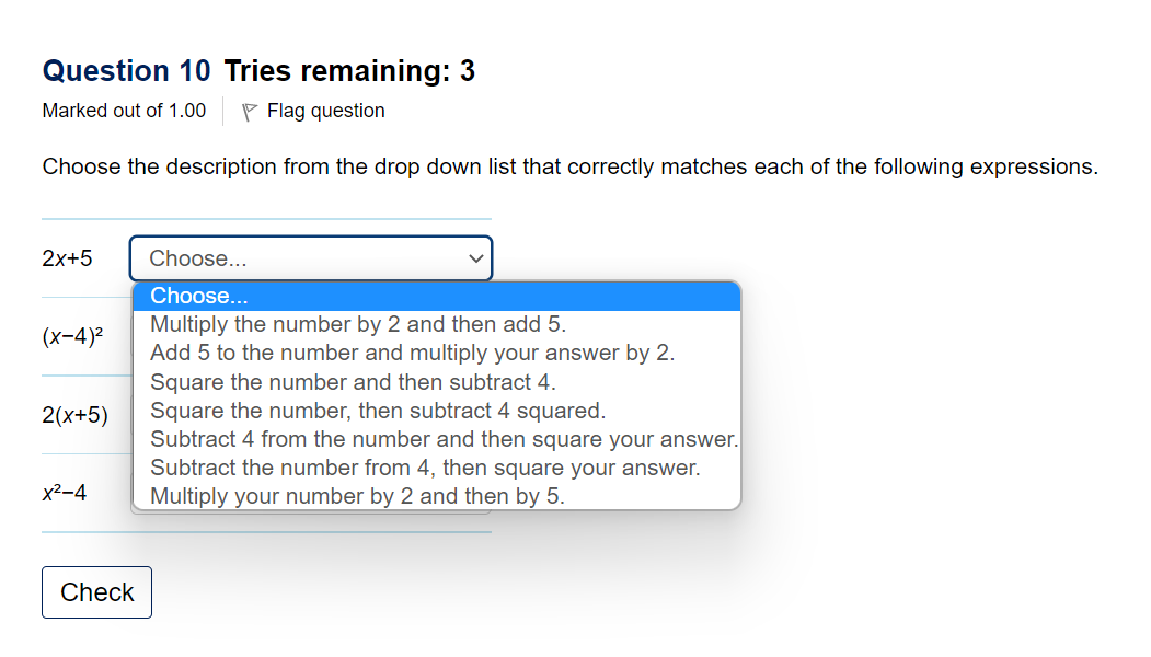 Solved Question 10 Tries remaining: 3 Marked out of 1.00 P | Chegg.com