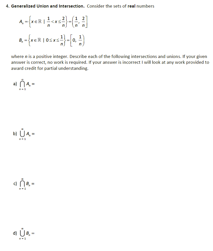 Solved 4. Generalized Union and Intersection. Consider the | Chegg.com