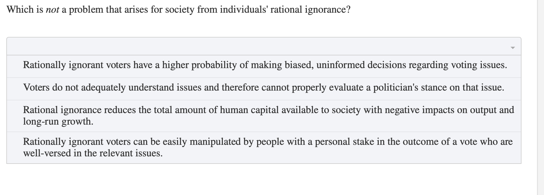 Solved Which is not a problem that arises for society from | Chegg.com