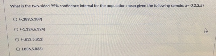 Solved What is the two-sided 95% confidence interval for the | Chegg.com