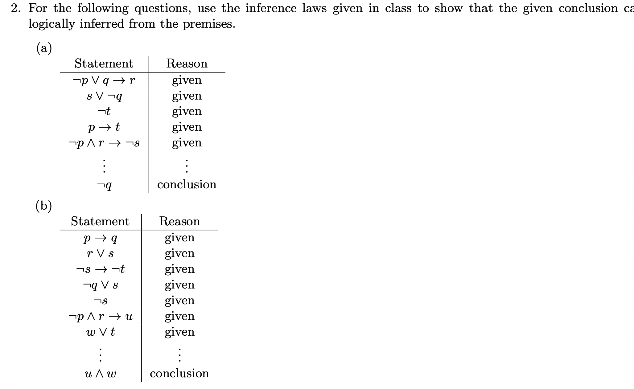 Solved Show the inference laws used and at what line. Make | Chegg.com
