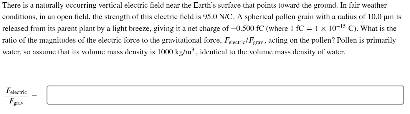 Solved There is a naturally occurring vertical electric | Chegg.com