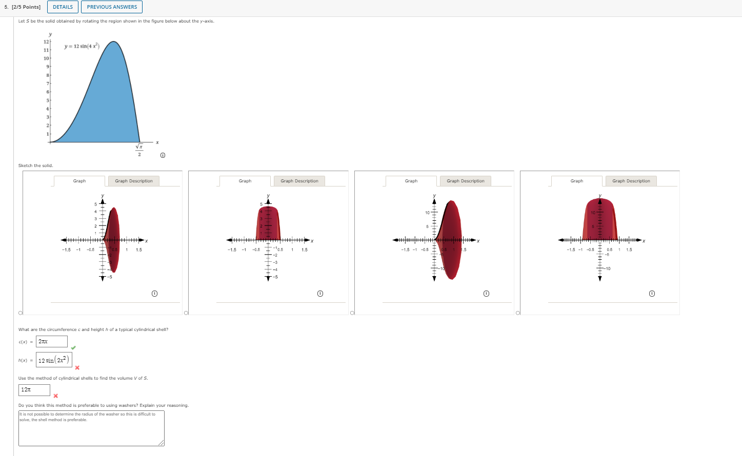 Solved 5. [2/5 Points] DETAILS PREVIOUS ANSWERS Let S be the | Chegg.com