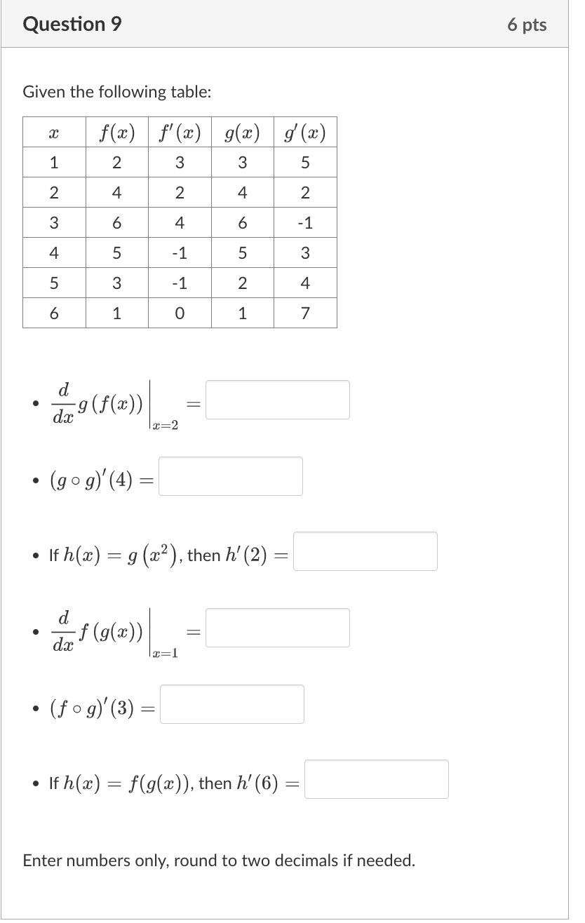Solved Given that f(x)=2x3+6 and x(t)=10+5t. What is dtdf at | Chegg.com