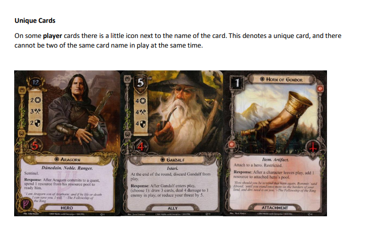 Solved Lord of the Rings Living Card Game The Lord of the | Chegg.com