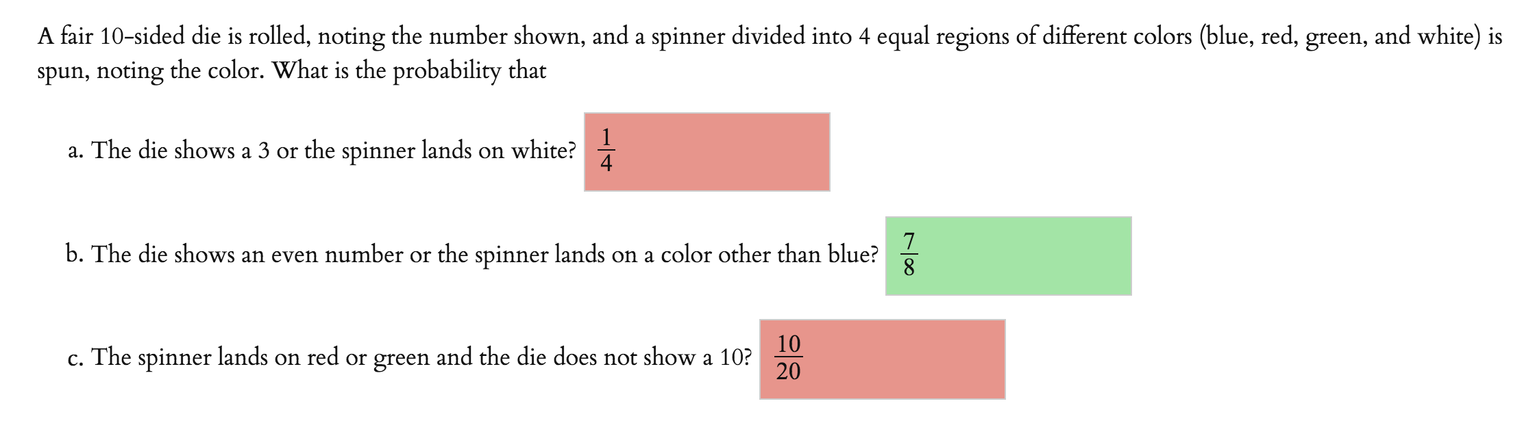 Solved A fair 10-sided die is rolled, noting the number | Chegg.com