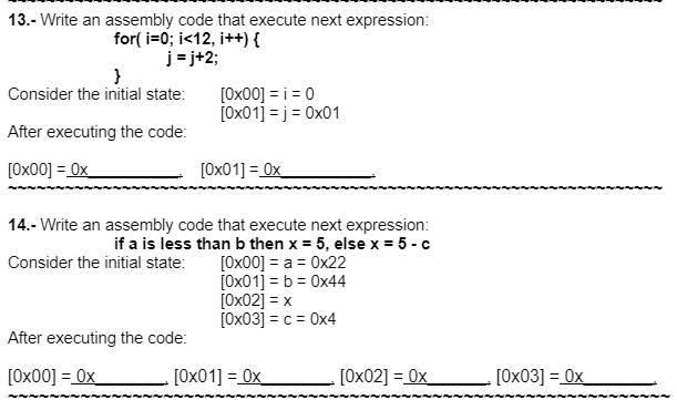 Solved 13.- Write an assembly code that execute next | Chegg.com