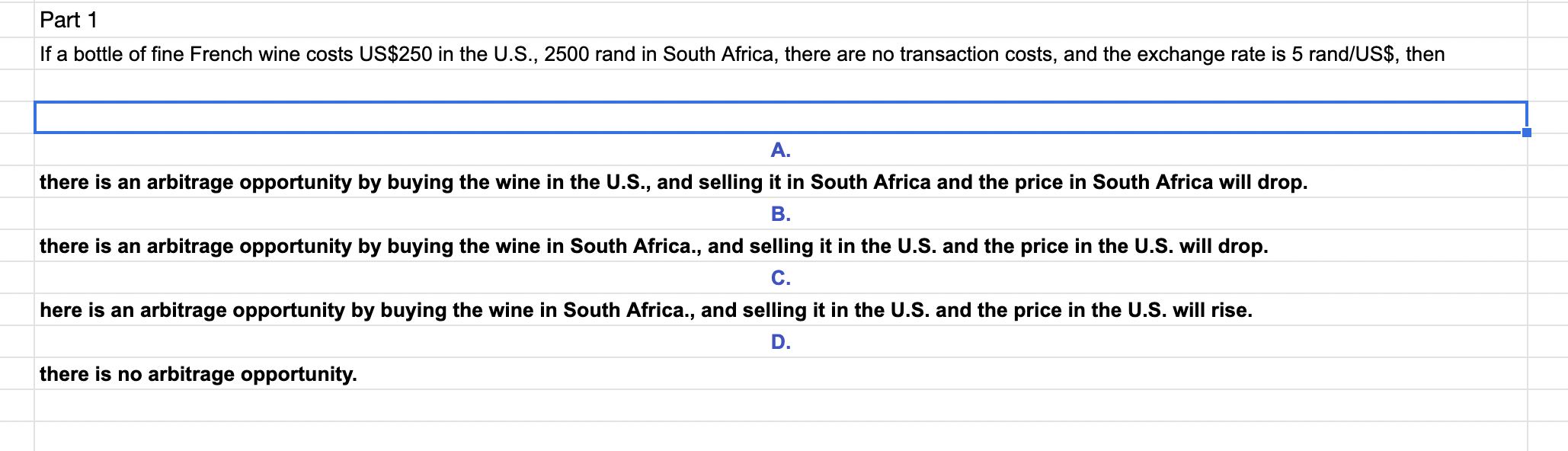 Solved Part 1 If a bottle of fine French wine costs US 250 | Chegg.com