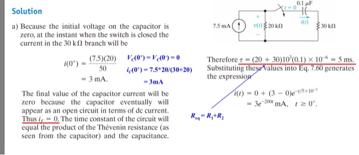 Solved Example 7.8 The switch in the circuit has been open | Chegg.com