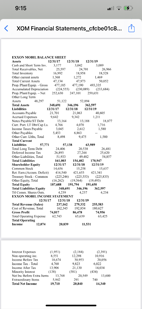 Solved 1.CALCULATE EXXON AVERAGE COLLECTION PERIOD FOR | Chegg.com