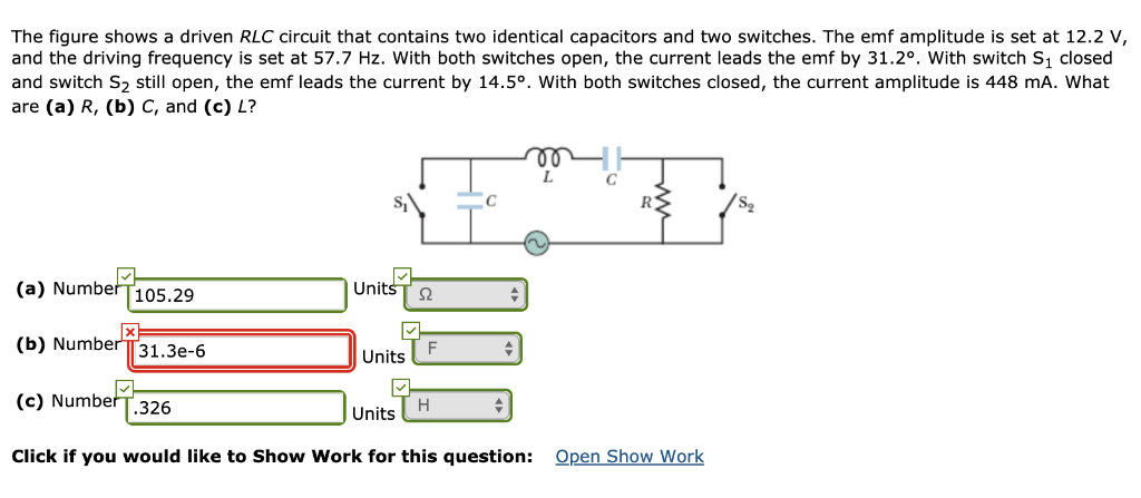 Solved The figure shows a driven RLC circuit that contains | Chegg.com