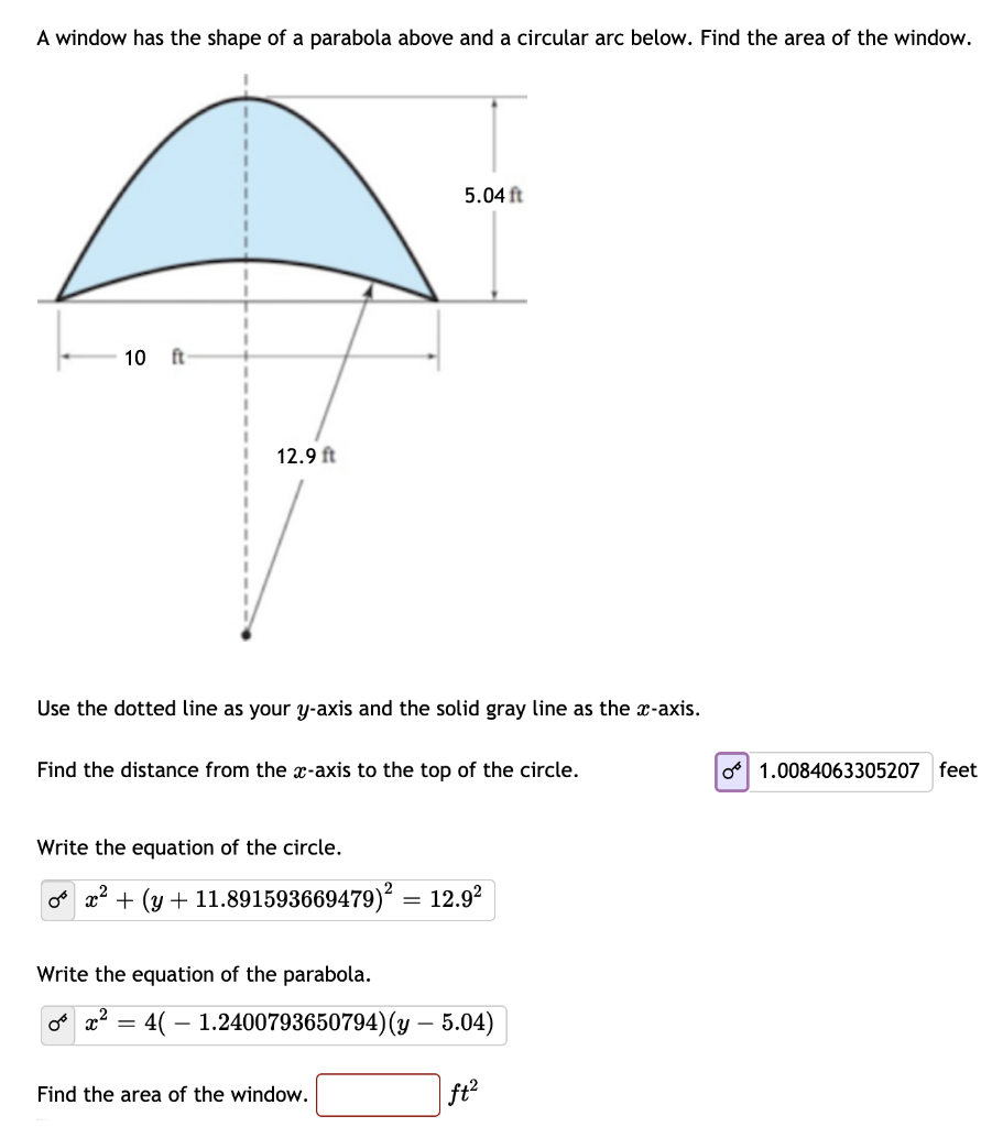 Solved A window has the shape of a parabola above and a | Chegg.com