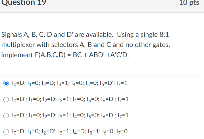 Solved Question 19 10 pts Signals A, B, C, D and D' are | Chegg.com