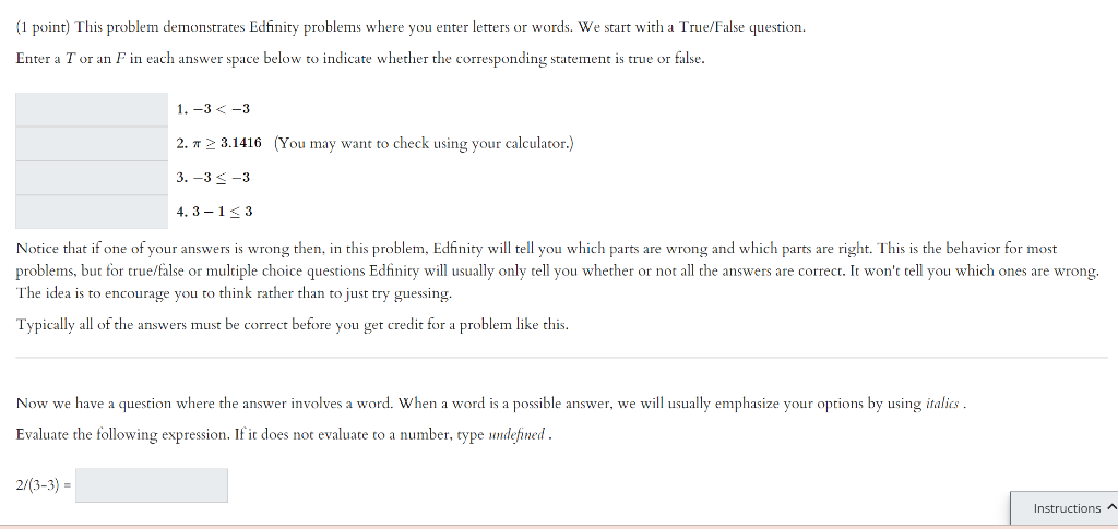 Solved (1 point) This problem demonstrates Edfinity problems | Chegg.com