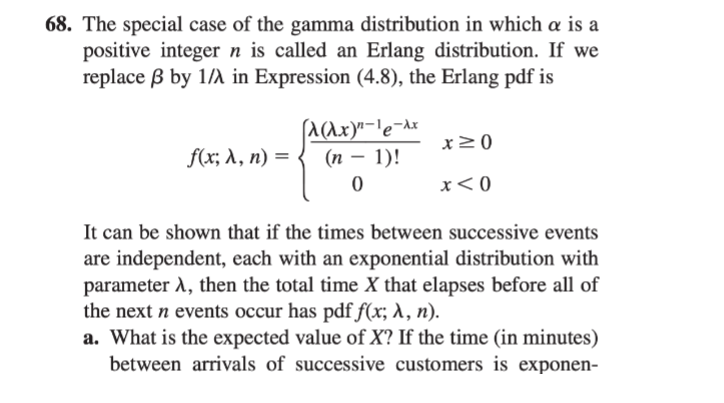 Solved 8. The special case of the gamma distribution in | Chegg.com