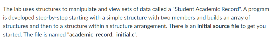 Solved The lab uses structures to manipulate and view sets | Chegg.com