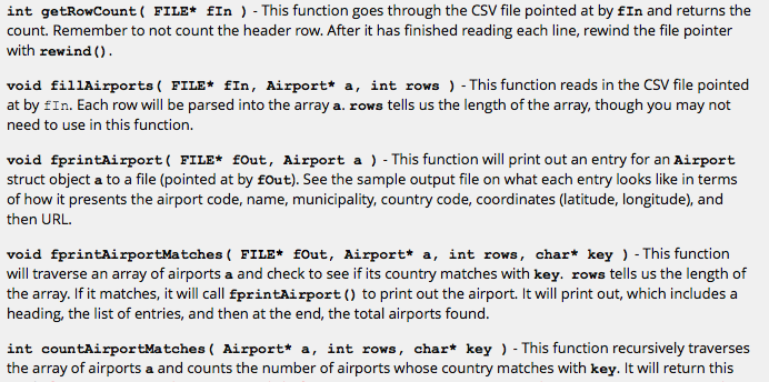 Solved **IN C** Given the struct in the header file below | Chegg.com Solved **IN C** Given the struct in the header file below | Chegg.com