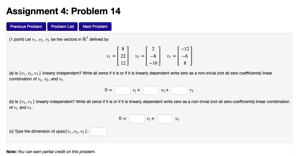 Solved Assignment 4: Problem 14 Previous Problem Problem | Chegg.com