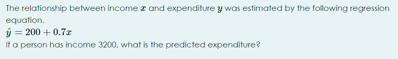 Solved The relationship between income x ﻿and expenditure y | Chegg.com